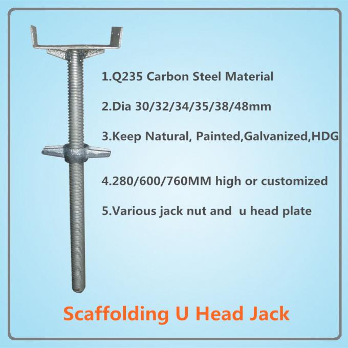 SGS Adjustable Painted Scaffolding U Head Screw Jack